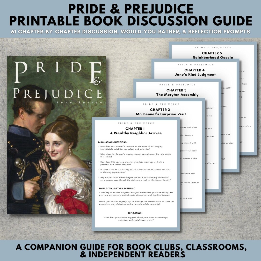 Pride and Prejudice Discussion Guide, Jane Austen Book Club Questions ...