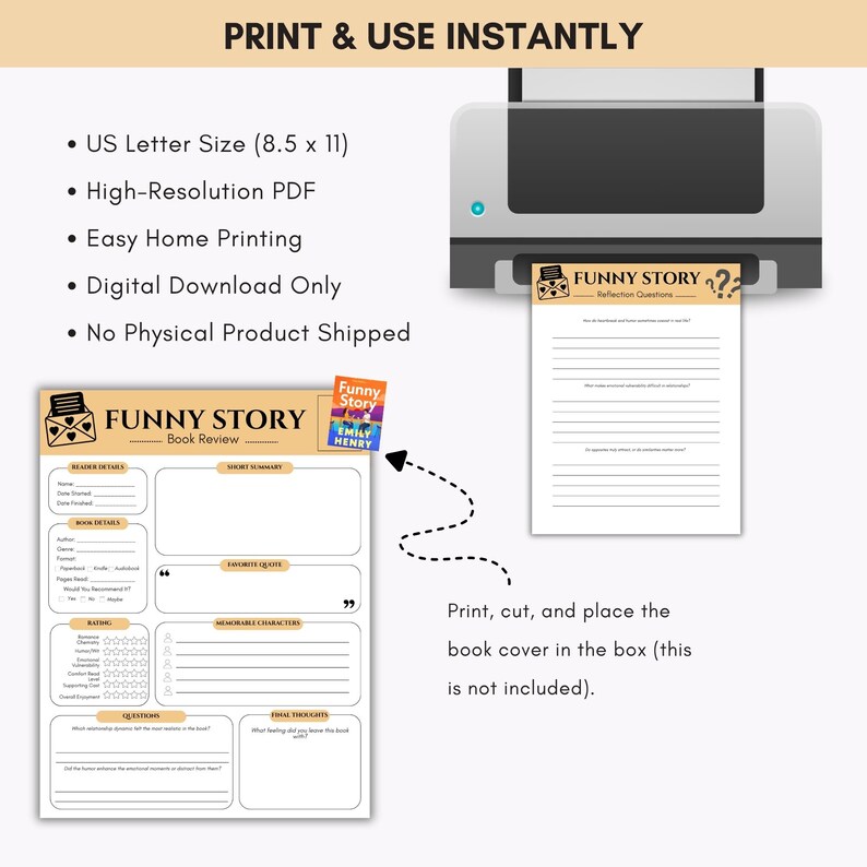 Funny Story Emily Henry Book Review Journal, Romance Reflection ...