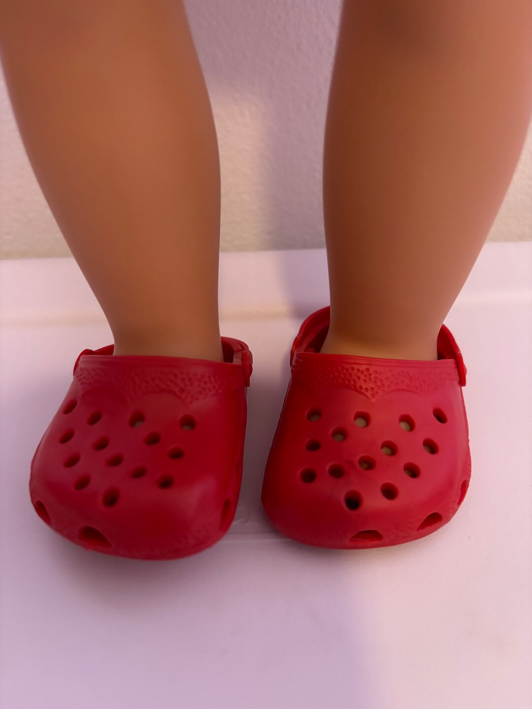 Doll Polliwog Clog Slip on Shoes for Summer Red Shoes to Fit 18 Dolls ...