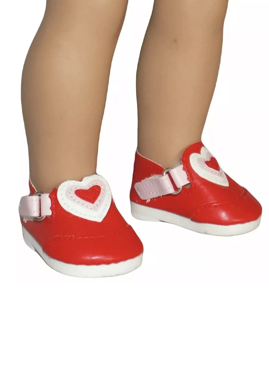Red Pink and White Hearts Doll Shoes That Fit Most 18” Dolls - Etsy