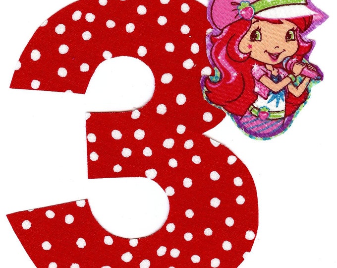 DIY Strawberry Shortcake Applique and Pick Any Number Iron on Applique ...