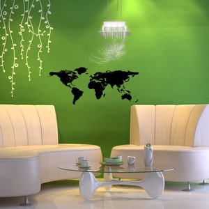 Global World Map Wall Decal vinyl Decal Wall Art Home Decor World Decal ...