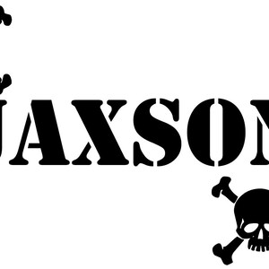 Personalized Custom Name With Skulls Vinyl Decal Wall Art - Etsy