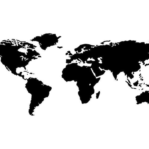 World Map Wall Decal - Etsy