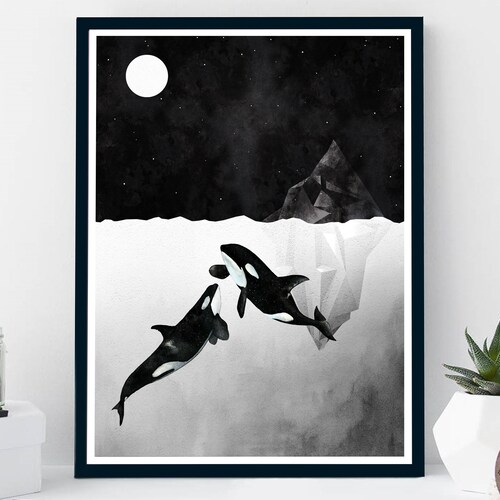 Shadow Violet Orca Digital Download Print Printable Art | Etsy