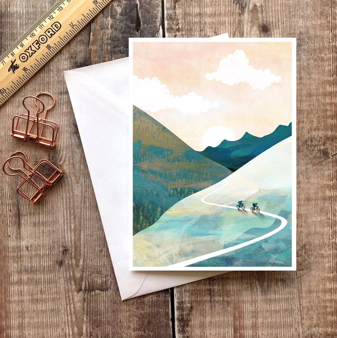 Mountain Bike Card, Cycling Card, Cycle Art Card, Gravel Bike Card ...