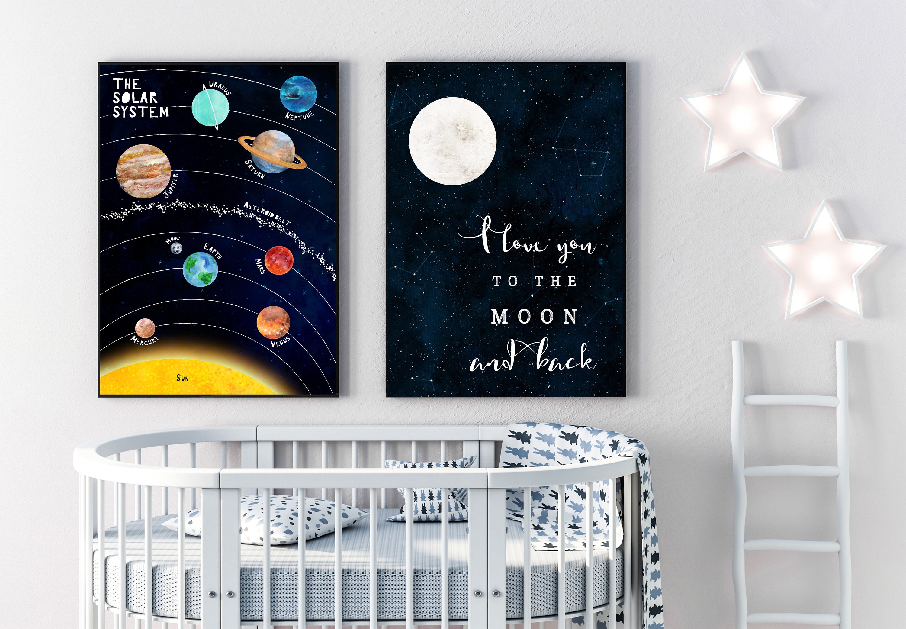 Solar System Print Planets Poster Space Wall Art Space - Etsy