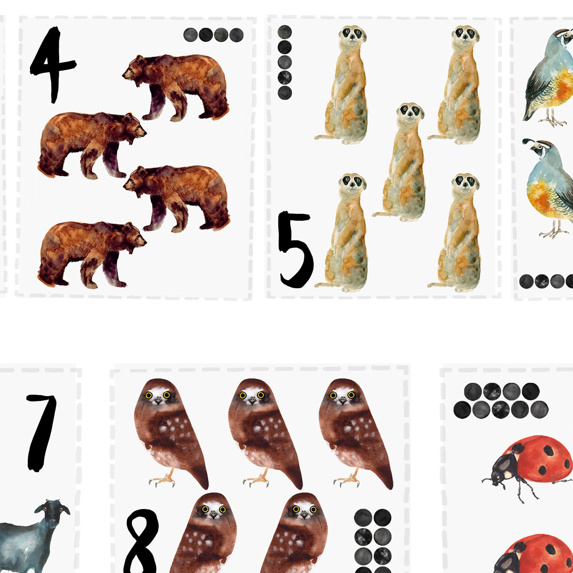 Childrens Number Poster Animal Numbers 1-10 Counting | Etsy