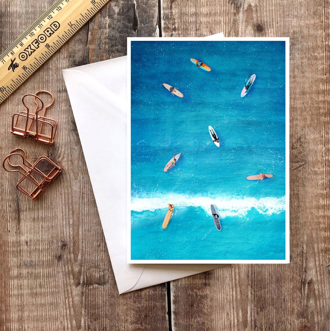 Ocean Card, Surf Card, Surfer Greetings Card, Card, Ocean Greetings ...