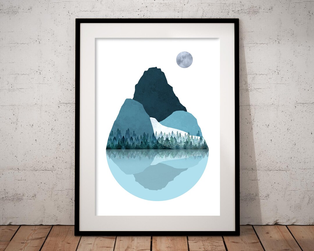 Abstract Mountain Print, Abstract Wall Art, Minimalist Mountain Print ...