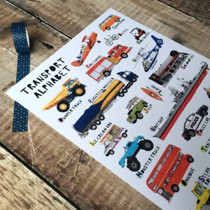 Transport Abc, Vehicle Alphabet, Kids Alphabet Print, Nursery Abc Print ...