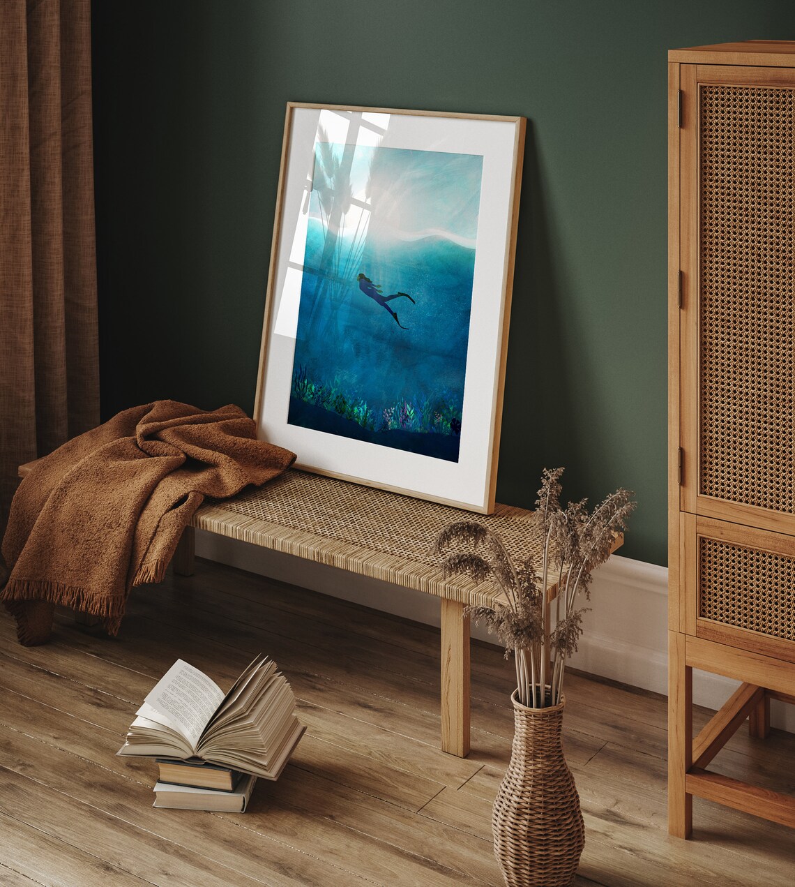 Wild Swimming Print, Free Diving, Ocean Print, Ocean Wall Art ...