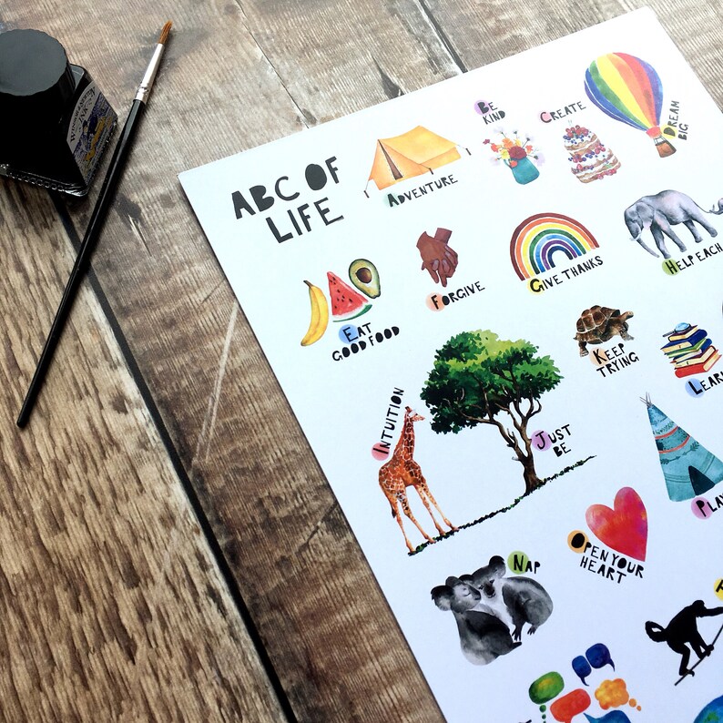 Abc of Life Alphabet Print Nursery Print Print at Home | Etsy
