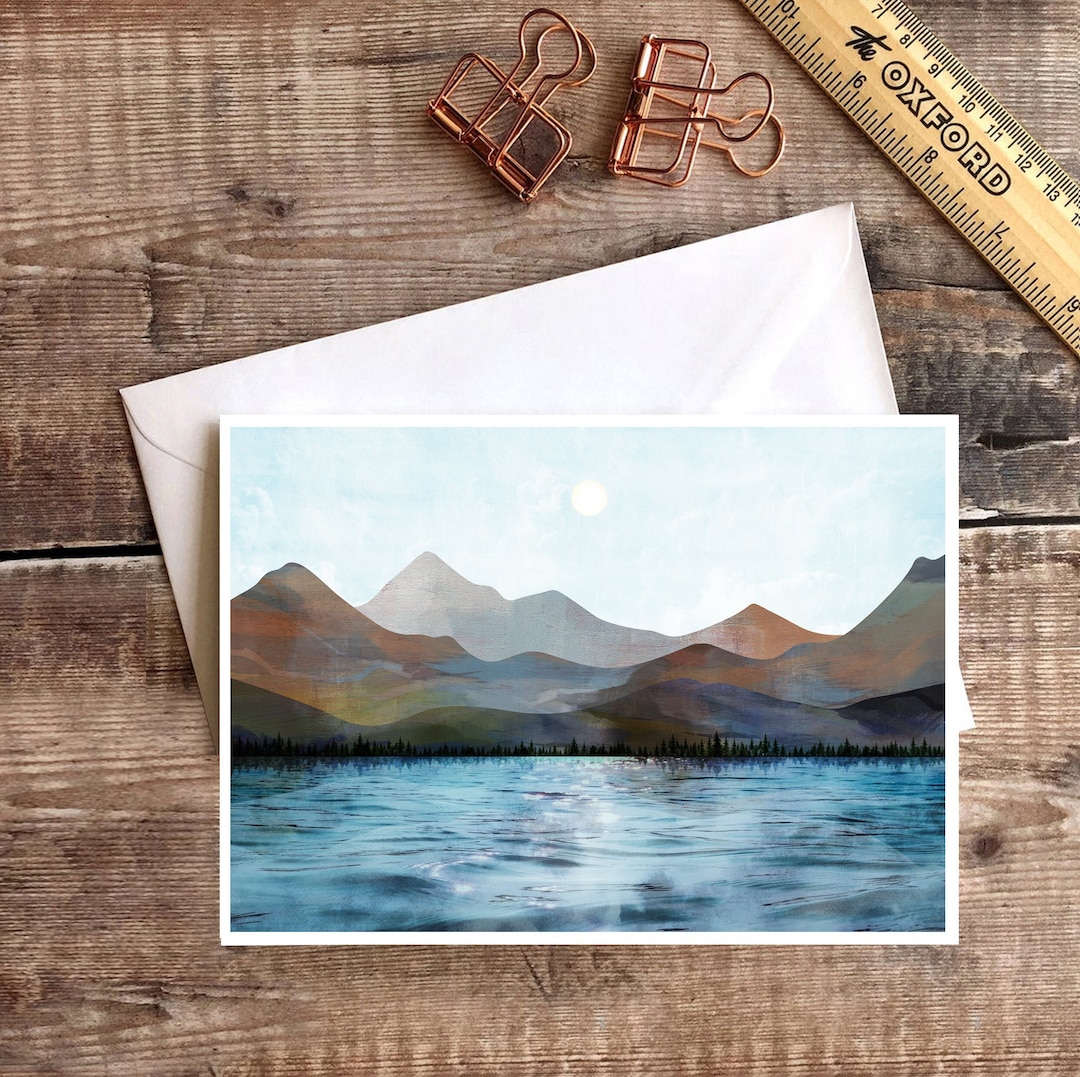 Lake Card, Wild Swimming Card, Nature Greetings Card, Mountains ...