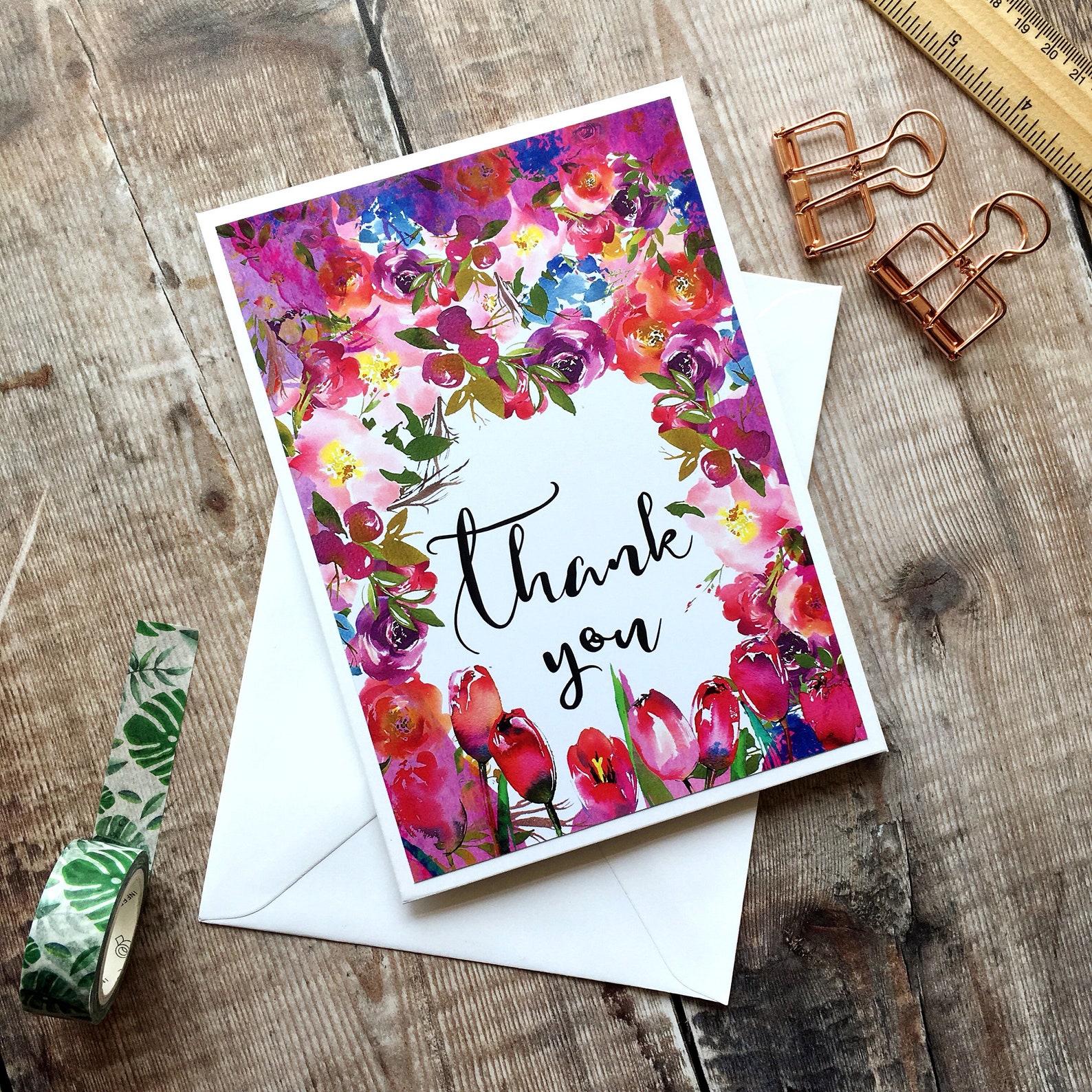 4 Designs Thank You Cards Thank You Card Set Floralthank - Etsy UK