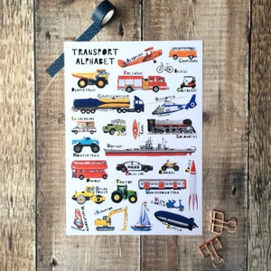 Transport Abc, Vehicle Alphabet, Kids Alphabet Print, Nursery Abc Print ...