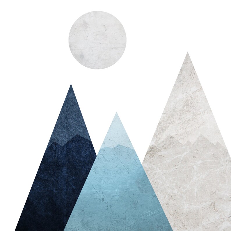 Geometric Mountain Print Abstract Wall Art Minimalist - Etsy