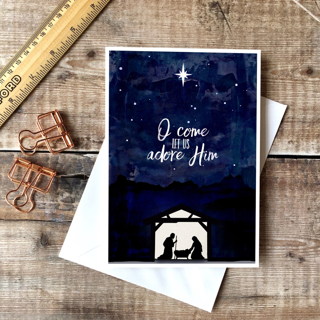 Nativity Christmas Card, Jesus Christmas Card, Christian Christmas ...