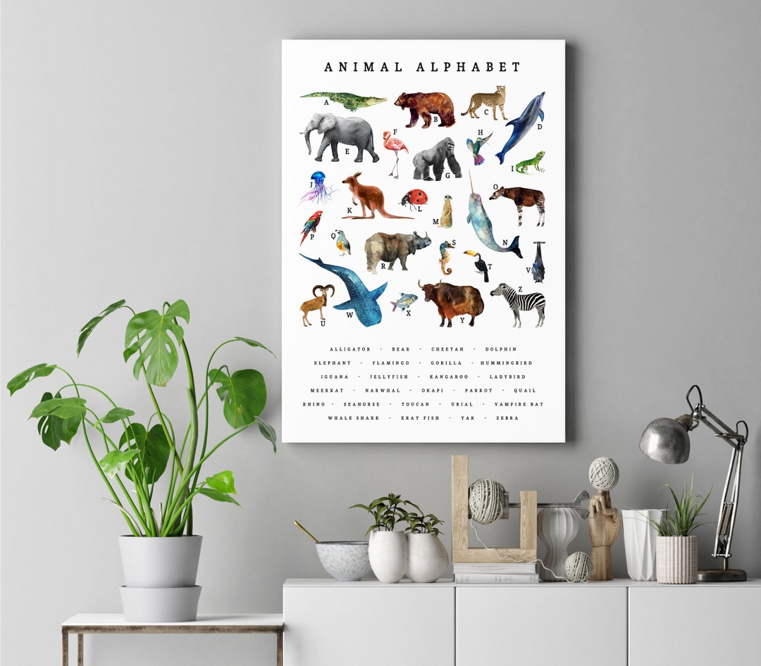 Animal Abc Print, Nursery Decor, Nursery Wall Art, Kids Room Decor ...