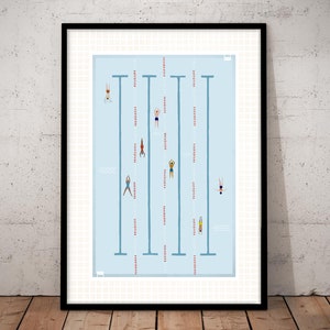 Swimming Print, Lane Swimming, Swimming Pool Print, Swimming Wall Art ...
