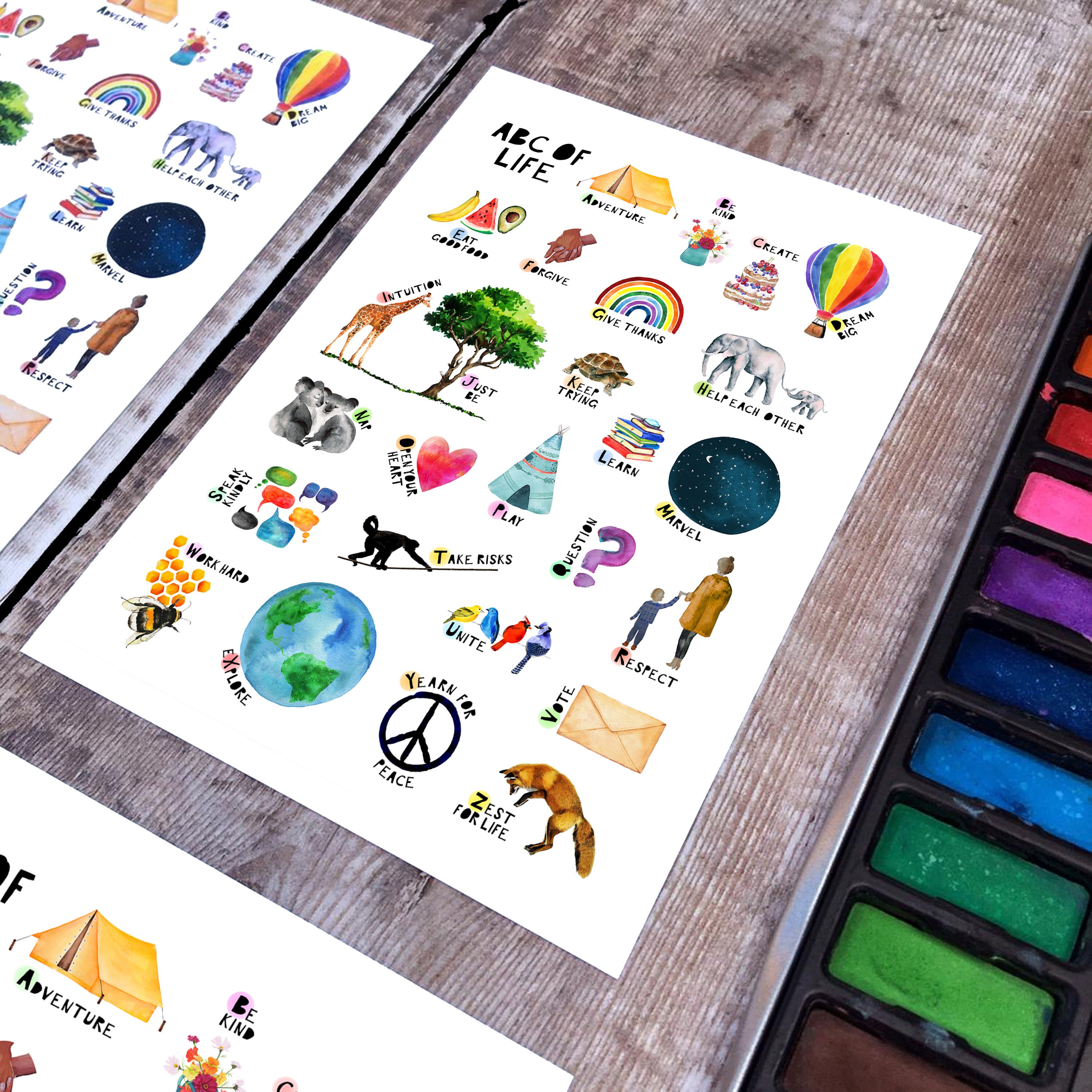 Set of 4 Alphabet Postcards Kids Postcards Alphabet Print - Etsy UK