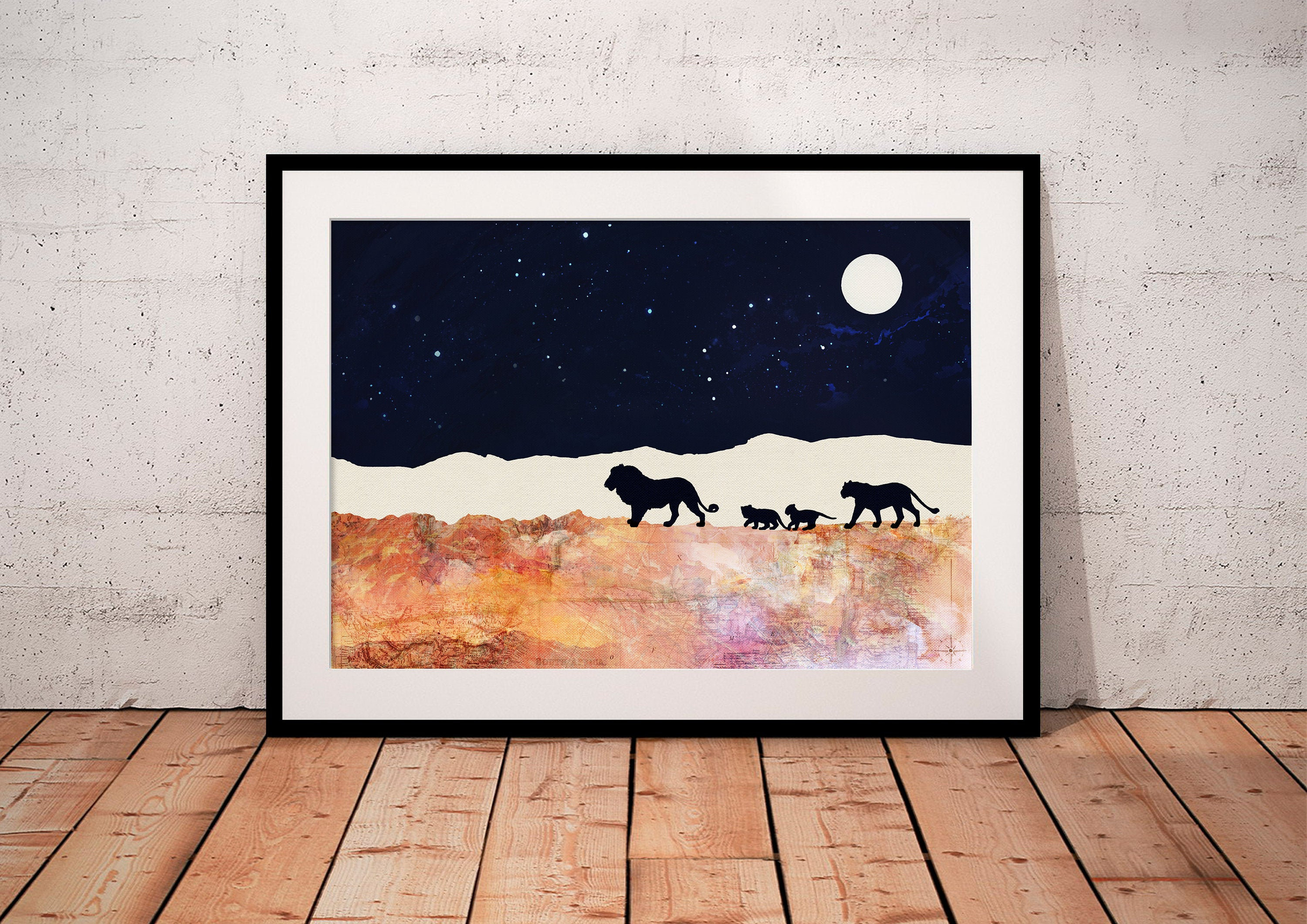 Lion Print Lion Family Print Lion Art Animal Print Nursery - Etsy UK