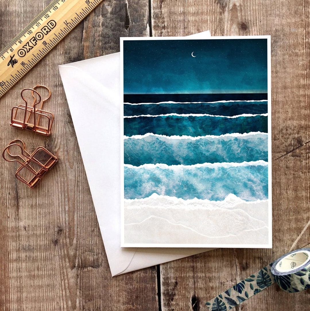 Ocean Card, Waves Greetings Card, Surf Greetings Card, Blank Ocean Card ...