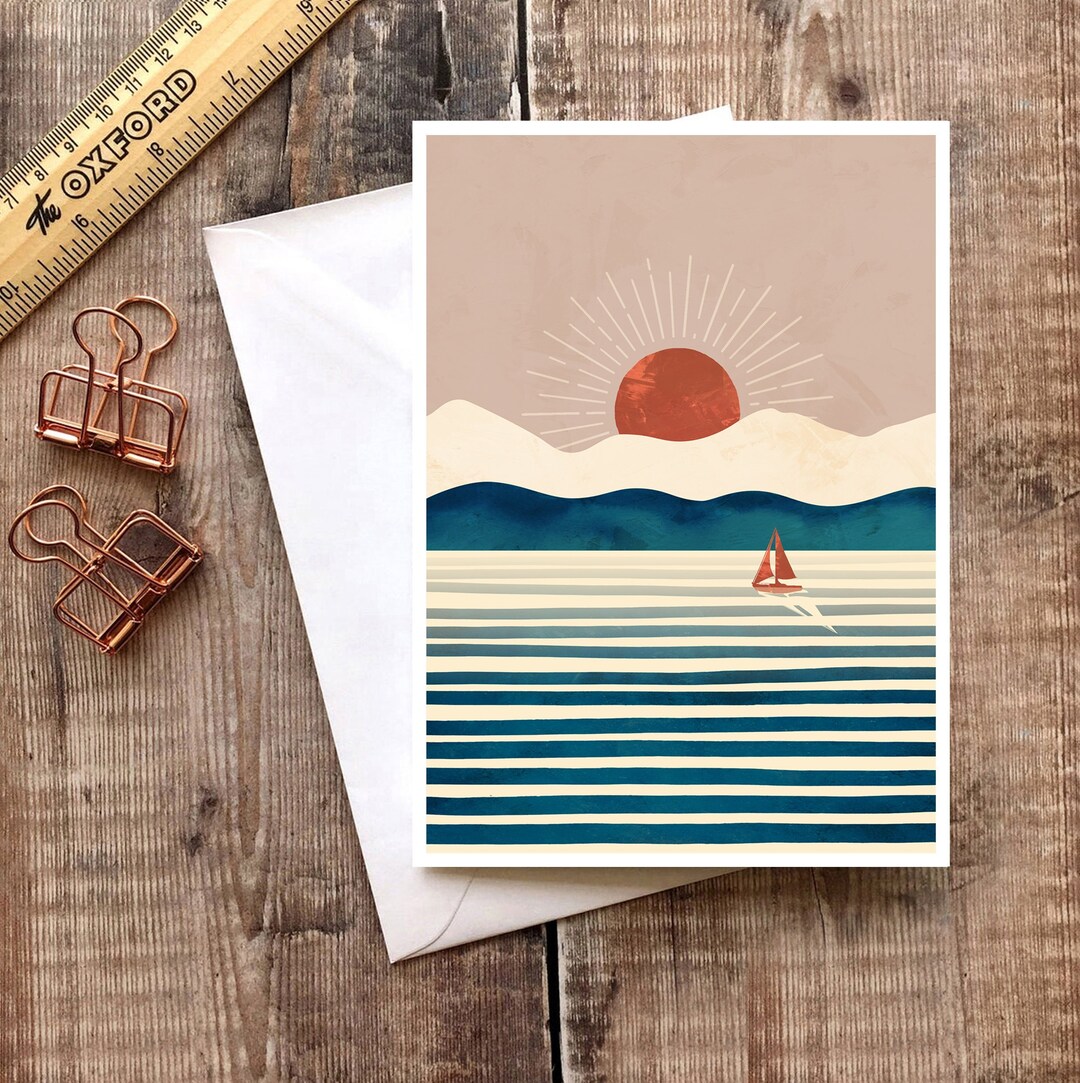 Sailing Card Boat Card Sailboat Greetings Card Blank Ocean - Etsy