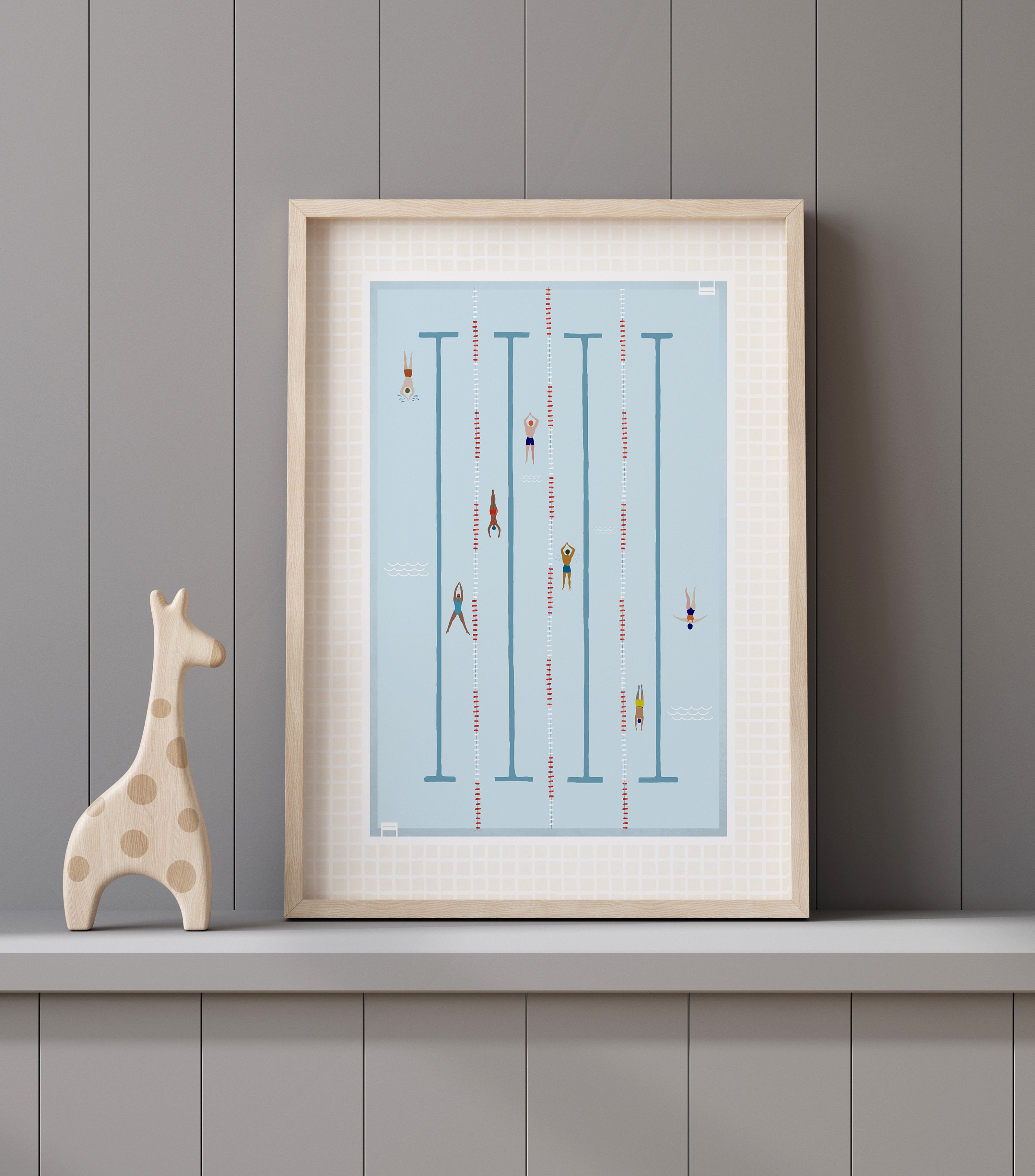 Swimming Print, Lane Swimming, Swimming Pool Print, Swimming Wall Art ...