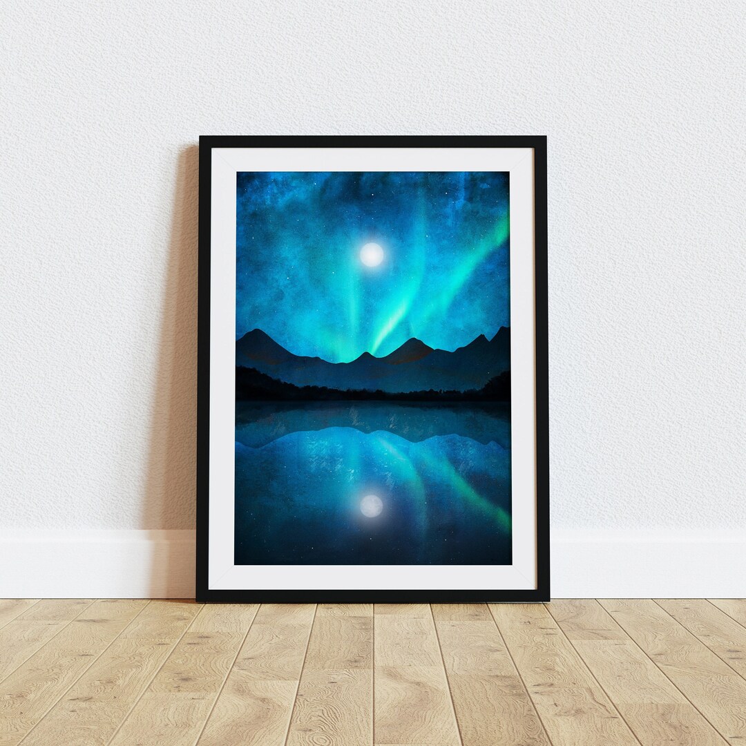 Northern Lights Print, Northern Lights Art, Aurora Print, Aurora Art ...