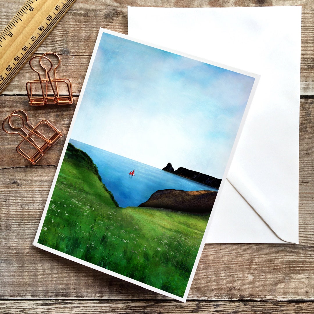 Cornwall Card, Bossiney Bay, Cornish Card, Beach Note Card, Cornwall ...