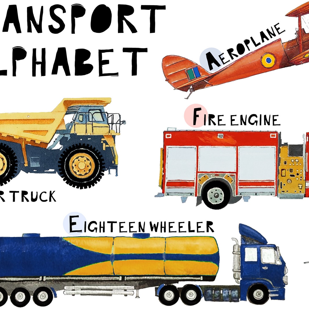 Transport Abc Vehicle Alphabet Kids Alphabet Print Nursery - Etsy UK