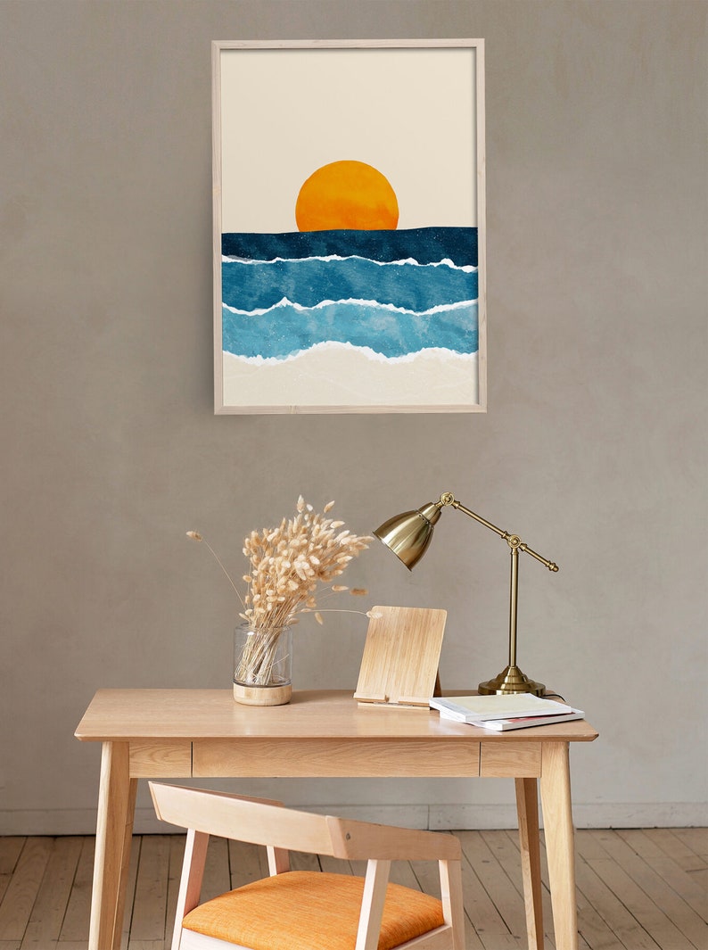 Ocean Waves Print Beach Poster Sunrise Ocean Beach Sunrise - Etsy UK