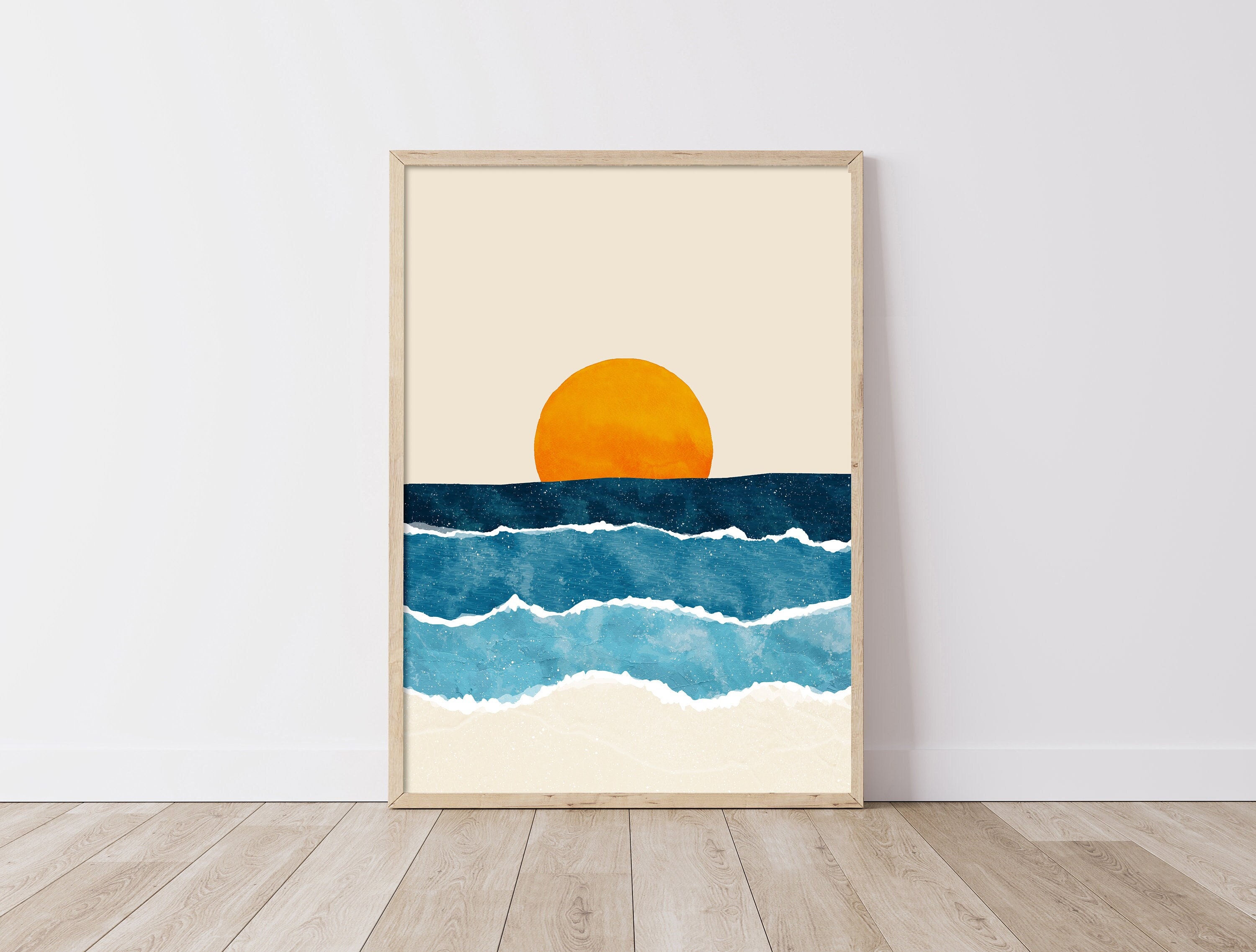 Ocean Waves Print, Beach Poster, Sunrise Ocean, Beach Sunrise Print ...