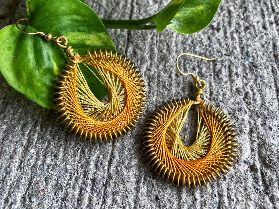 String Art Earring 100% Copper - Etsy