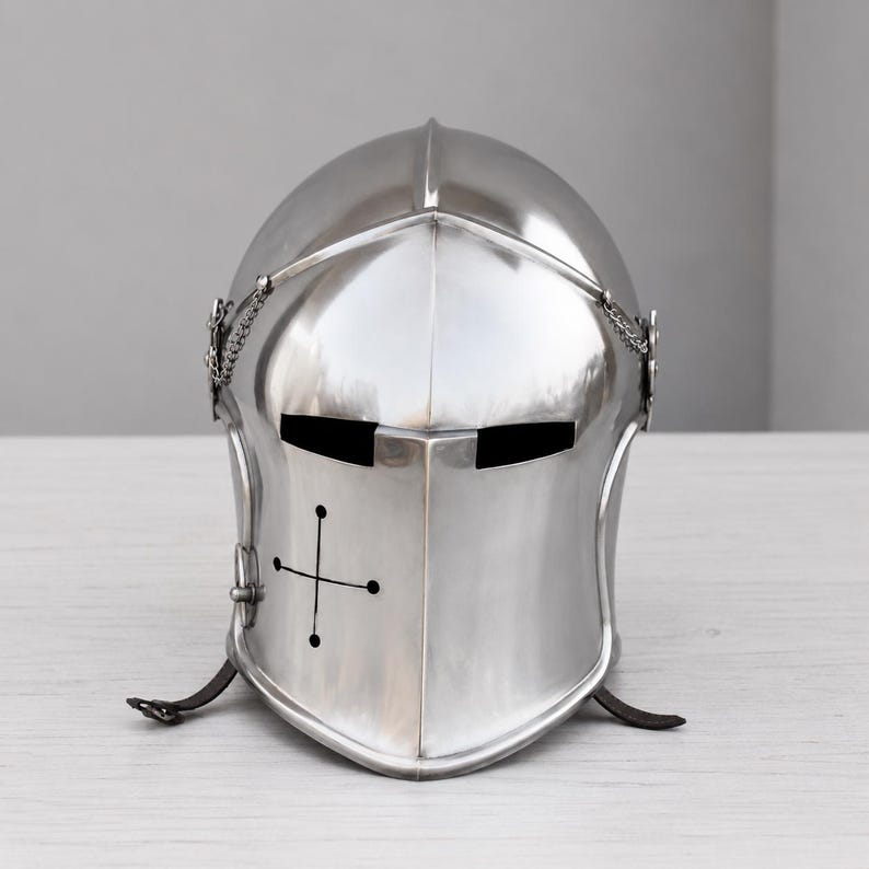Handmade Steel Barbuta Helmet Medieval Knight Armor LARP Cosplay ...