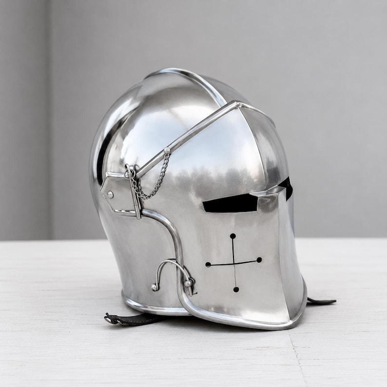 Handmade Steel Barbuta Helmet Medieval Knight Armor LARP Cosplay ...