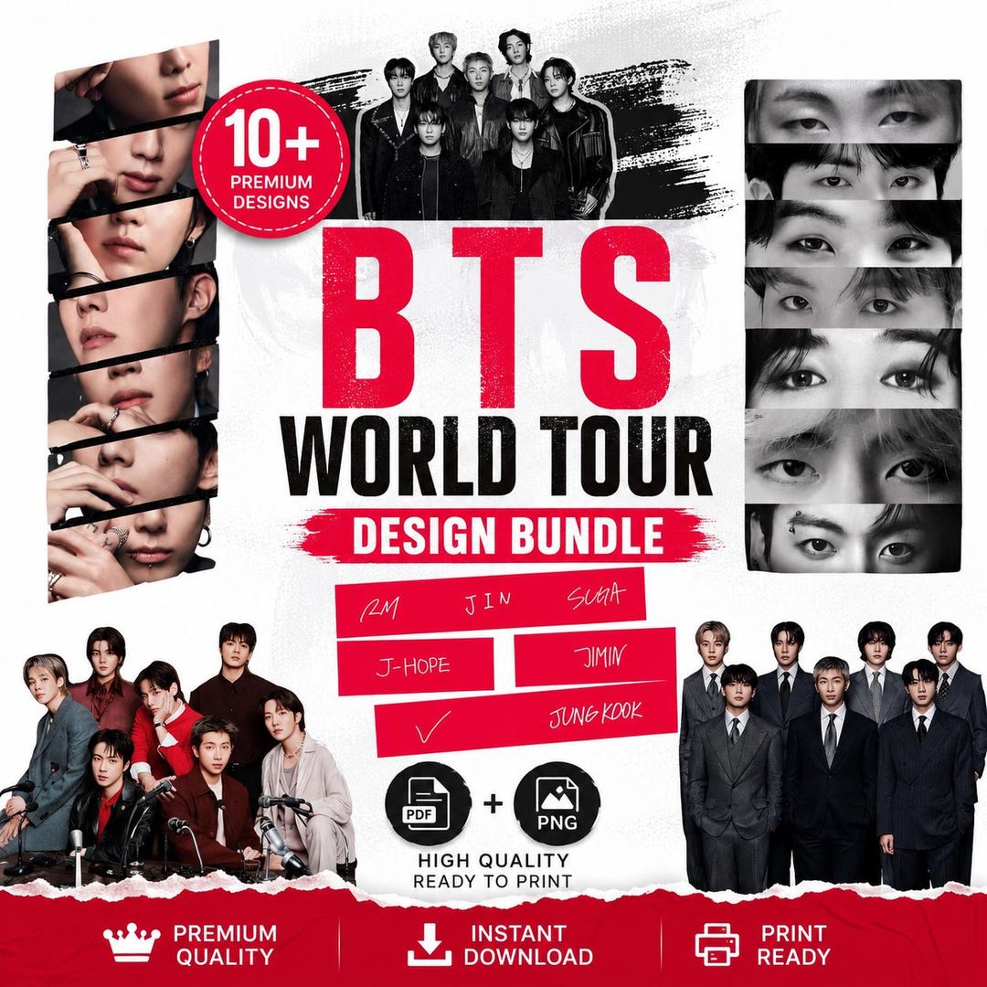 Bts World Tour Design Bundle | BTS Printable Bundle | Kpop Party Decor ...