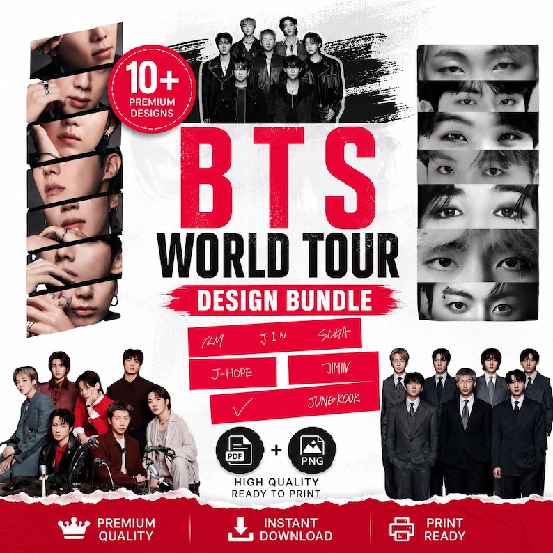 Bts World Tour Design Bundle | BTS Printable Bundle | Kpop Party Decor ...