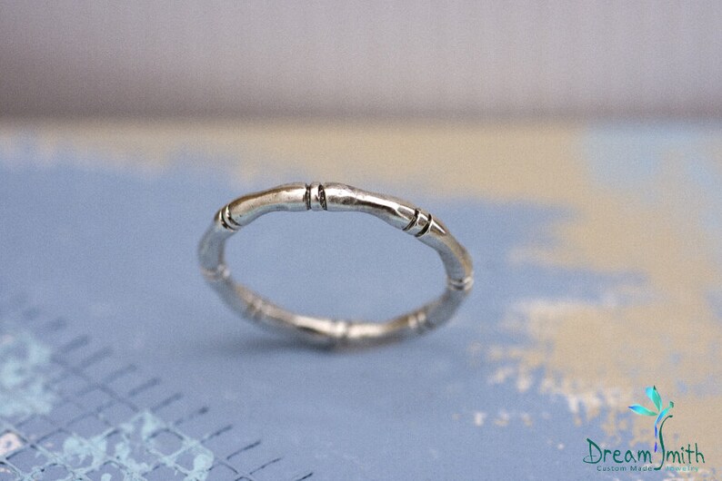 Sterling Silver Bamboo Ring - Etsy