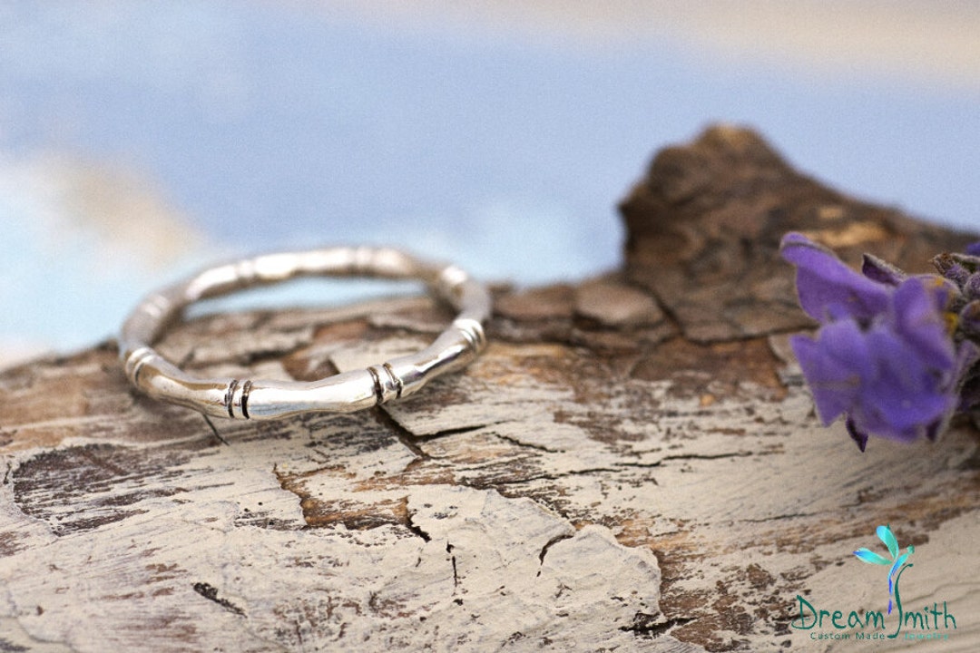 Sterling Silver Bamboo Ring - Etsy