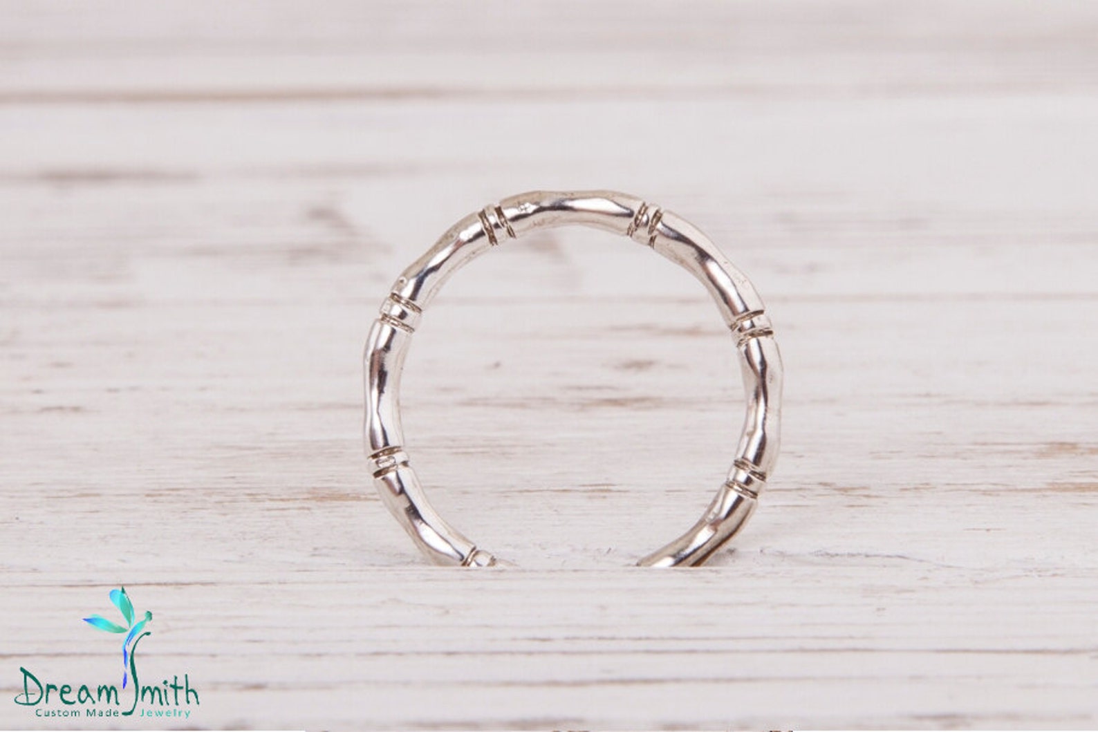 Sterling Silver Bamboo Ring - Etsy