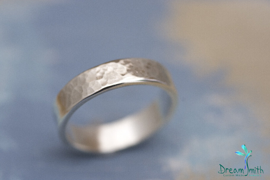 Hammered Sterling Silver Ring - Etsy