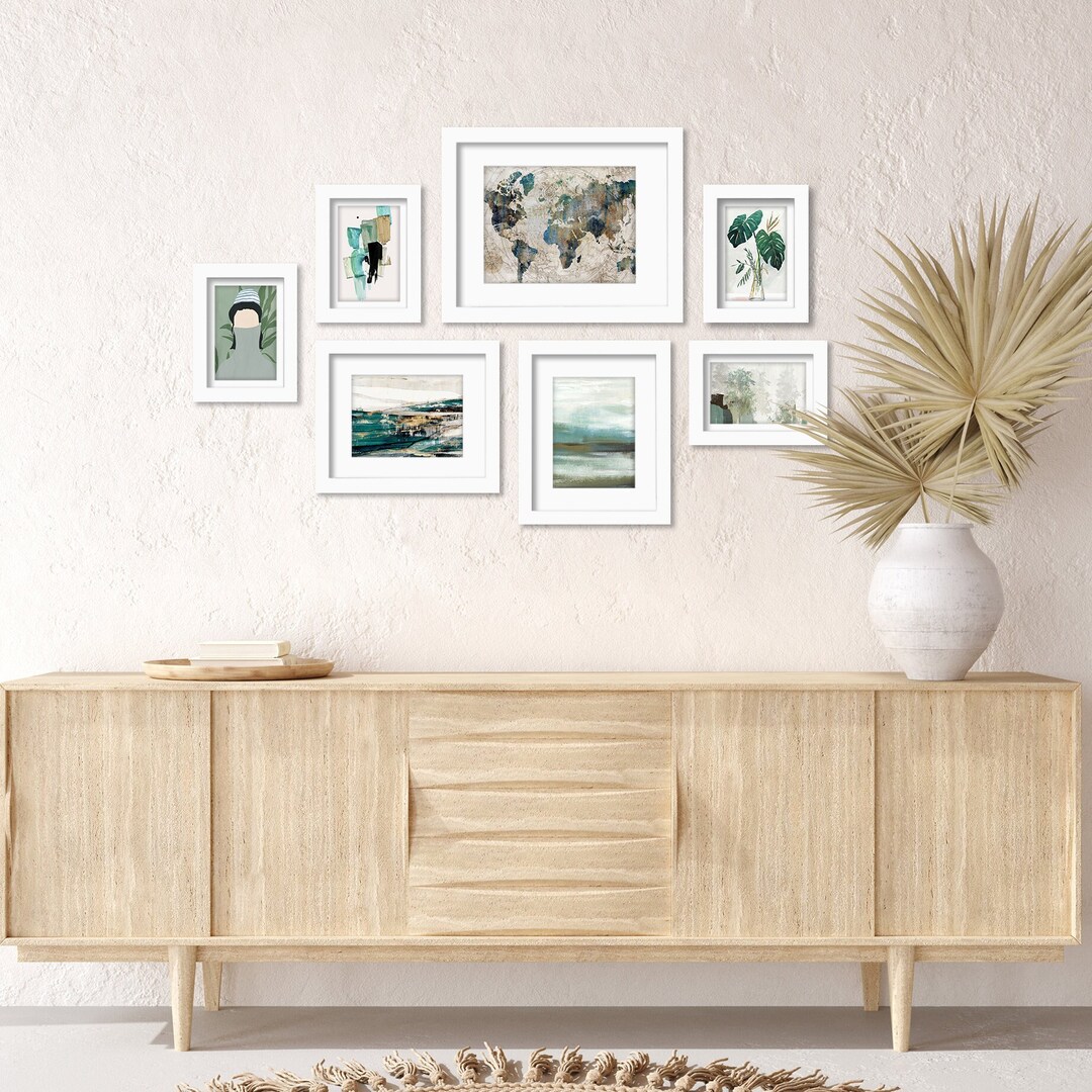 7 Piece Framed Gallery Wall Art Set, Modern Gallery Wall, Exhibition ...