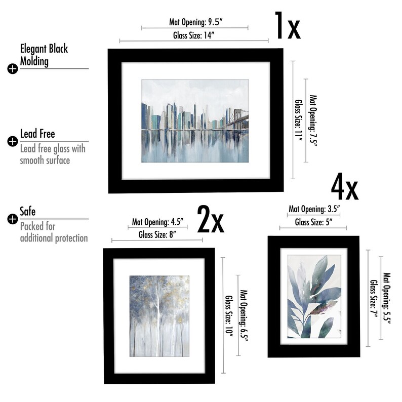 7 Piece Framed Gallery Wall Art Set Modern Gallery Wall - Etsy