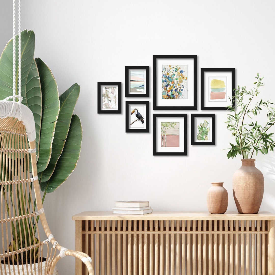 7 Piece Framed Gallery Wall Art Set, Modern Gallery Wall, Exhibition ...
