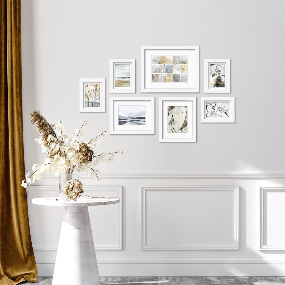 7 Piece Framed Gallery Wall Art Set, Modern Gallery Wall, Exhibition ...