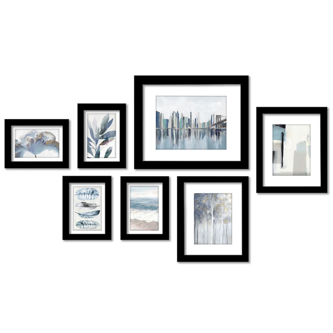 7 Piece Framed Gallery Wall Art Set, Modern Gallery Wall, Exhibition ...