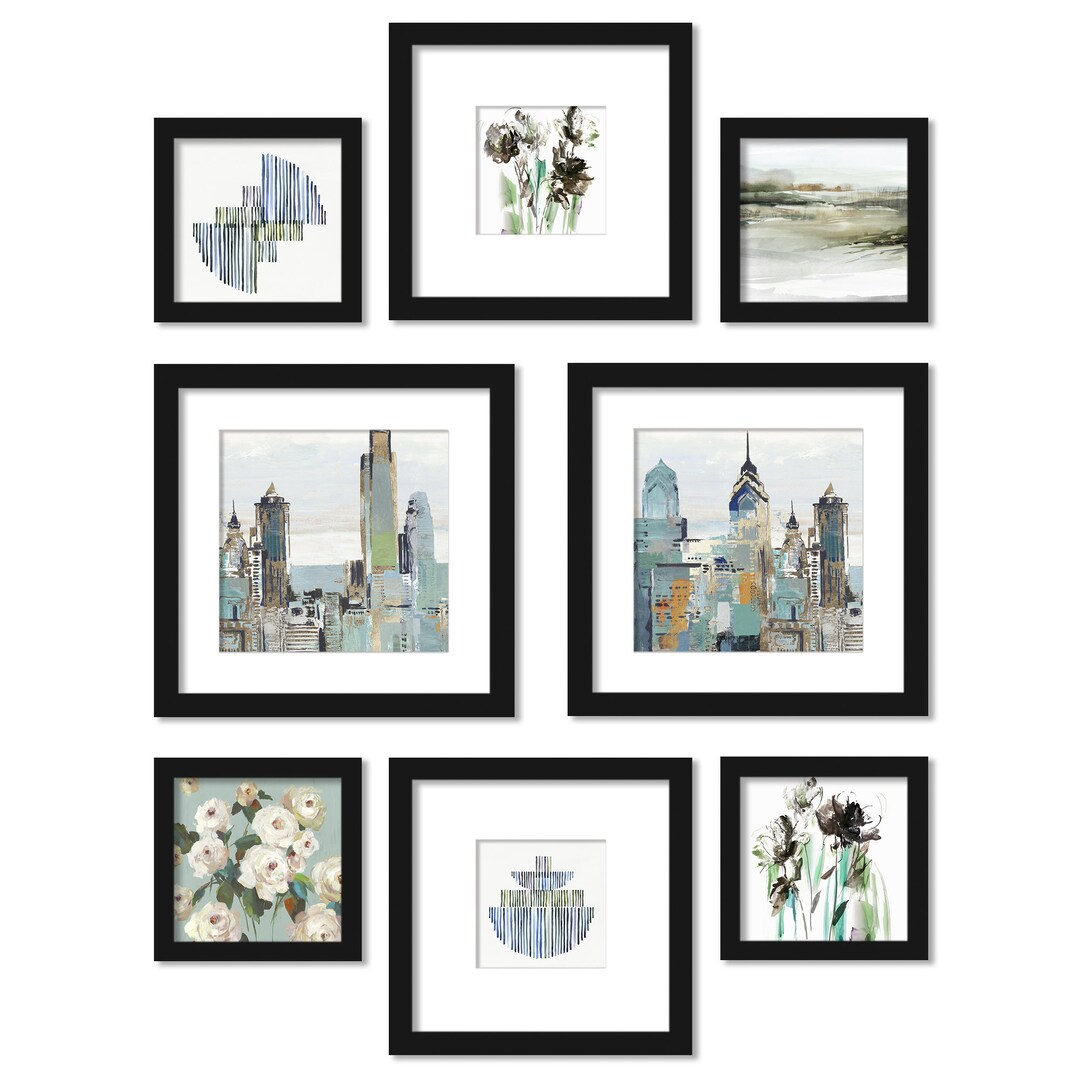 New York City in Bloom 8 Piece Framed Gallery Wall Art Set Picture Set ...
