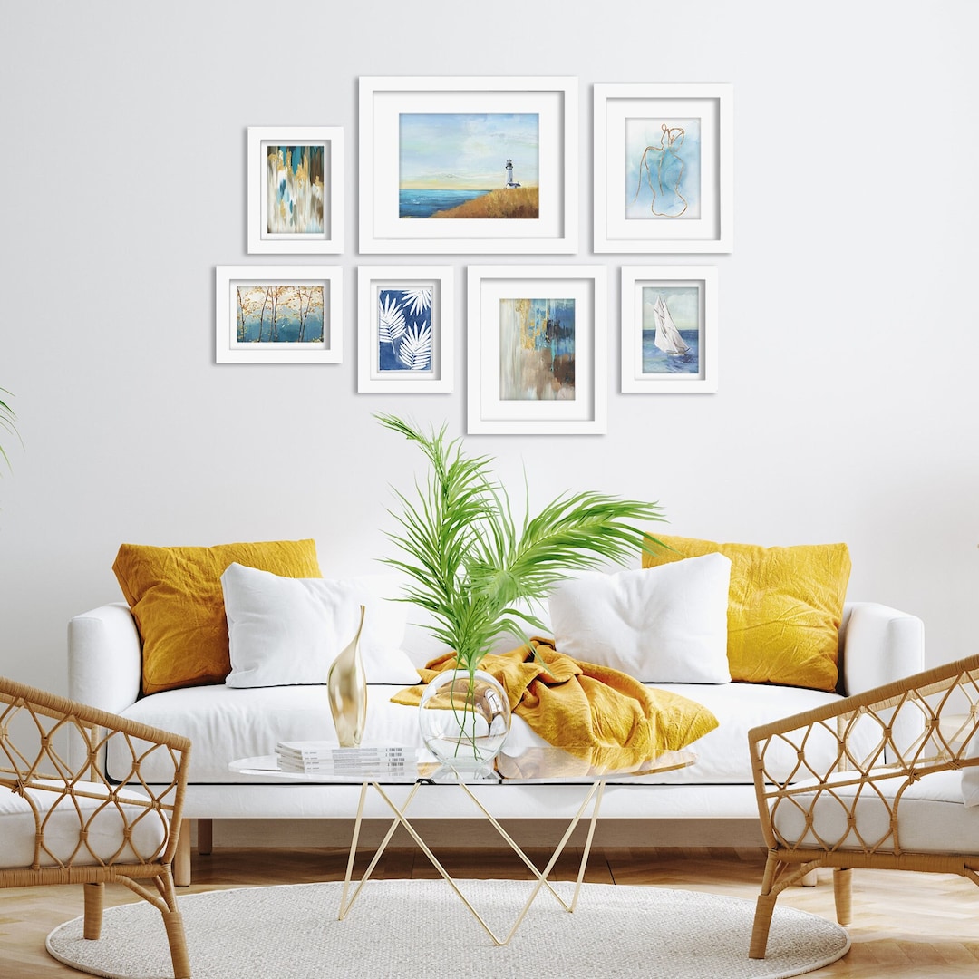 7 Piece Framed Gallery Wall Art Set, Modern Gallery Wall, Exhibition ...